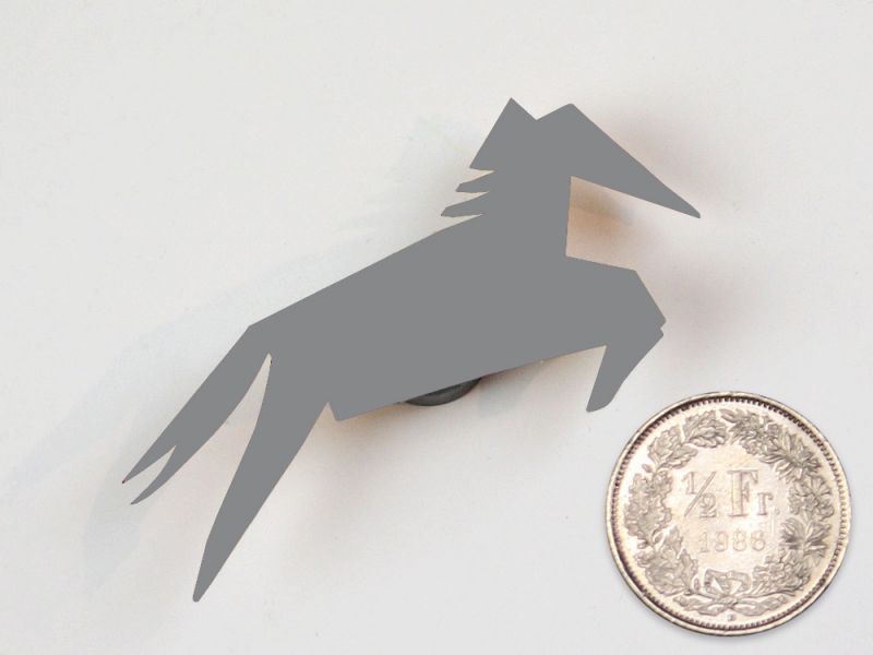 ORIGAMI-MAGNET SPRINGPFERD «SILBERBRISE» - Origami-Art.ch