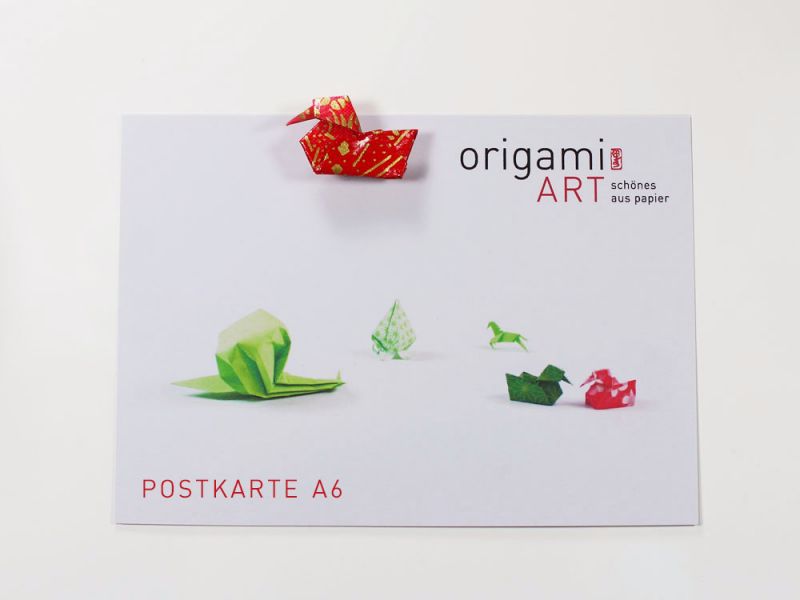 ORIGAMI-MAGNET Mandarinente «GOLDREGEN» - Origami-Art.ch